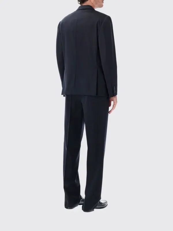 LARDINI Regular Fit Double-breasted Suit In Pure Virgin Wool - Blue
