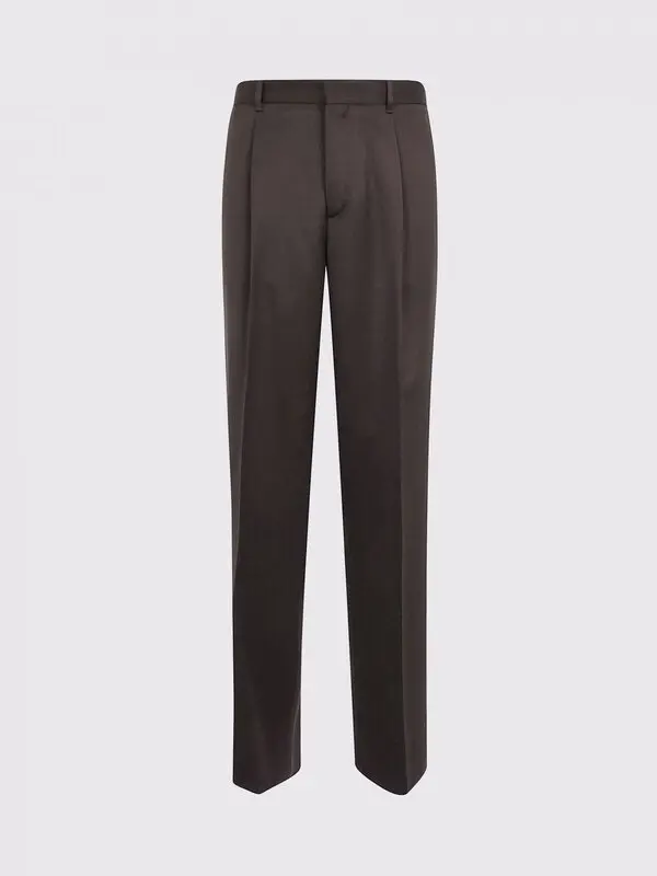 LARDINI Pure Virgin Wool Wide-leg Trousers - Brown