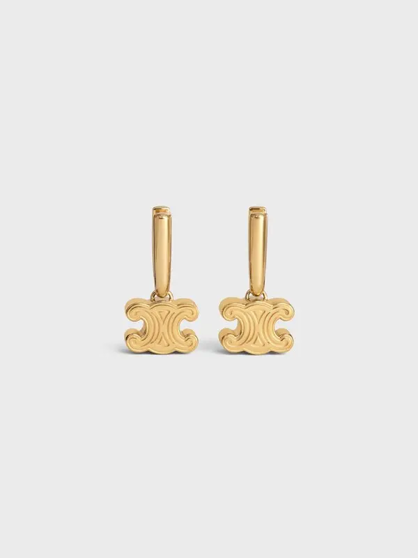 Celine Triomphe Hoop Earrings - Gold