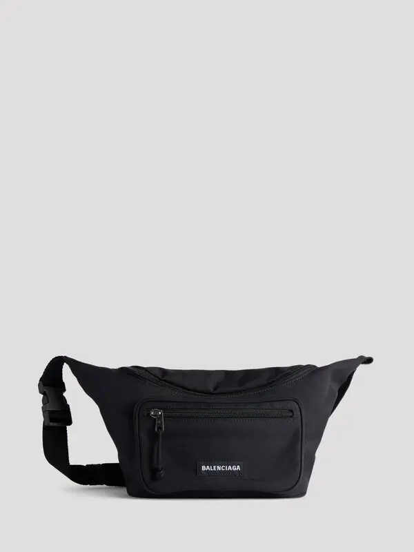 Balenciaga Explorer Bum Bag In Nylon With Applied Logo And Adjustable Strap - Black