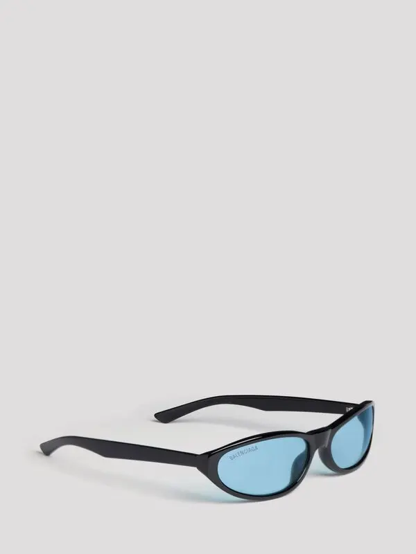 Balenciaga Neo Oval-frame Sunglasses In Recycled Acetate With Logo - Black