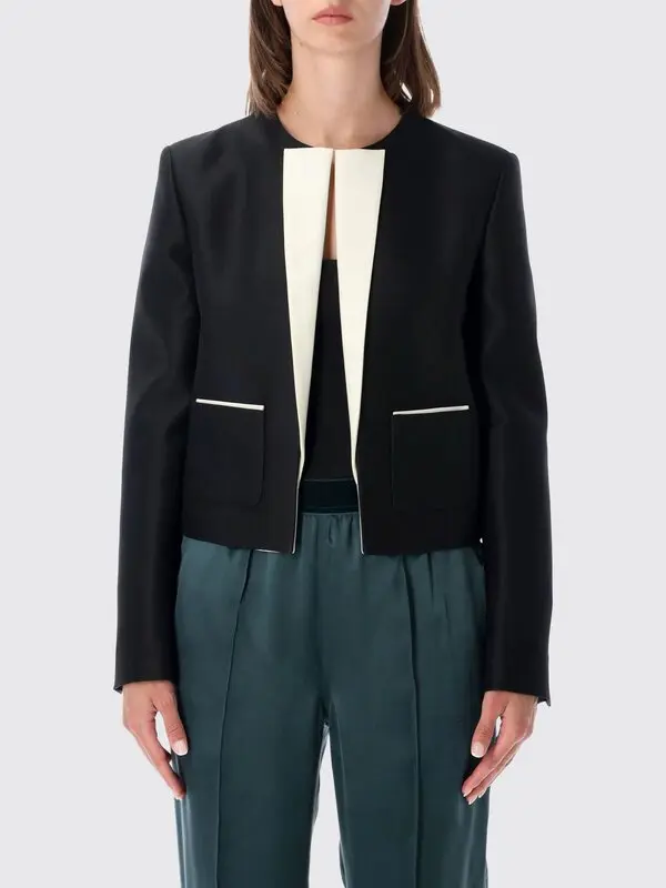TOM FORD Crew Neck Virgin Wool And Silk Blazer With Patch Pockets