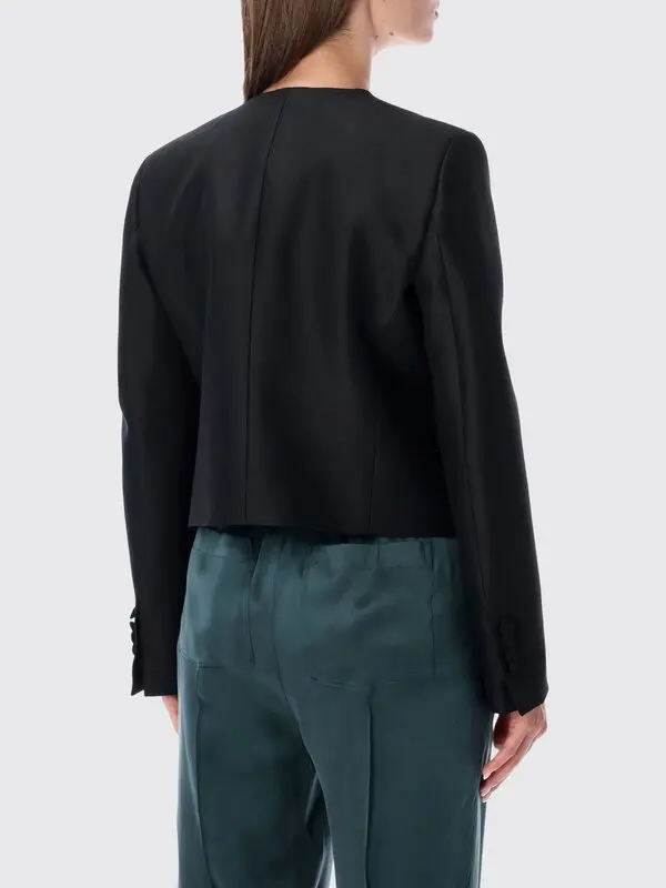 TOM FORD Crew Neck Virgin Wool And Silk Blazer With Patch Pockets