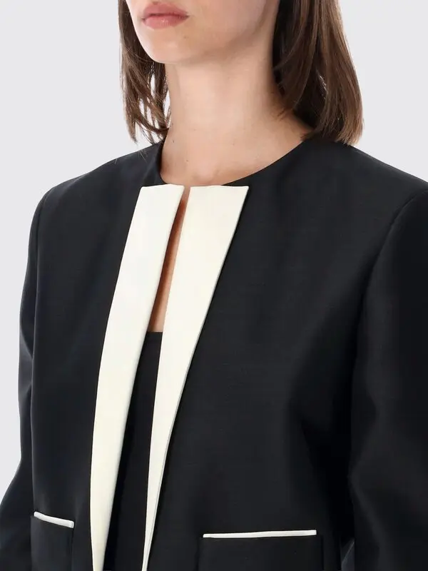 TOM FORD Crew Neck Virgin Wool And Silk Blazer With Patch Pockets