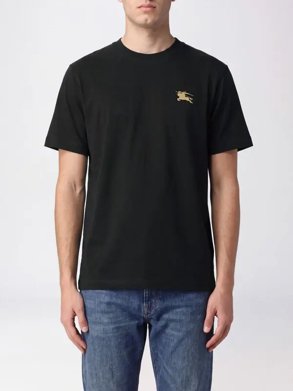 Burberry Equestrian Knight Design Cotton T-shirt - Black