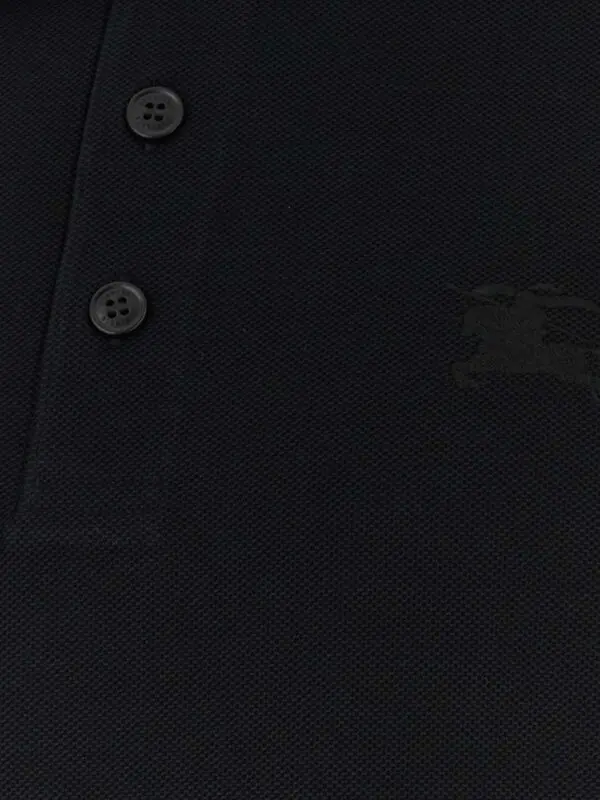 Burberry Ekd Logo Slim Fit Long-sleeved Cotton Polo