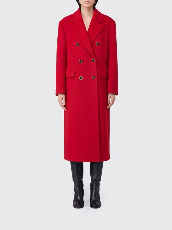Pinko Double Breasted Coat - Red
