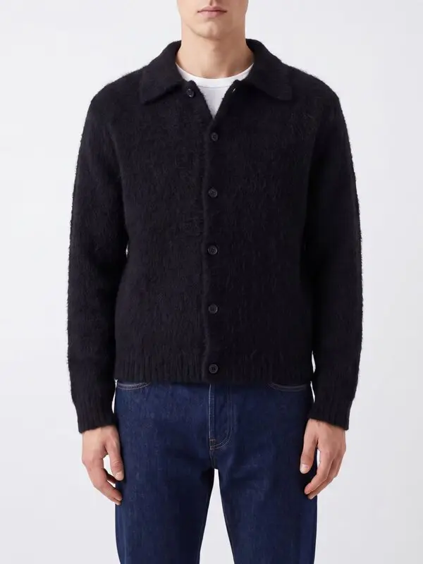 Dries Van Noten Polo-style Alpaca And Merino Wool Blend Cardigan