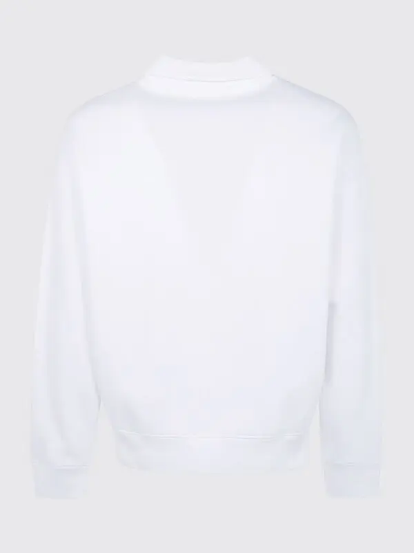 Polo Ralph Lauren Long-sleeved Cotton-blend Polo Shirt With Contrast Logo - White