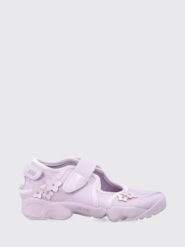 Nike Air Rift Leather Sneakers With Tabi Toe And Floral Embroidery - Lilac