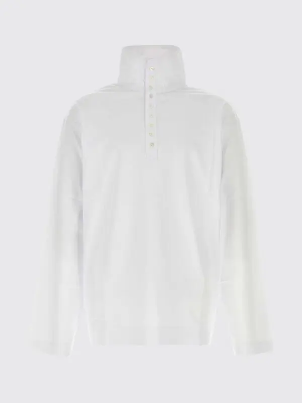 Dries Van Noten High-neck Cotton Shirt With Dropped Shoulders