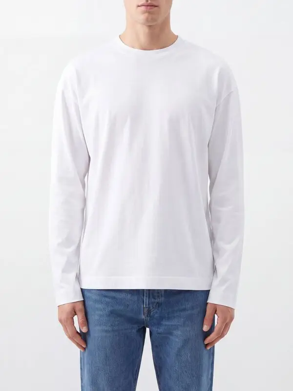 Dries Van Noten Relaxed Fit Long-sleeved Cotton T-shirt - White