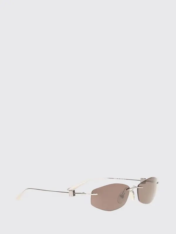 Balenciaga D-frame Nano Rectangular Metal Sunglasses With Tinted Lenses - Grey