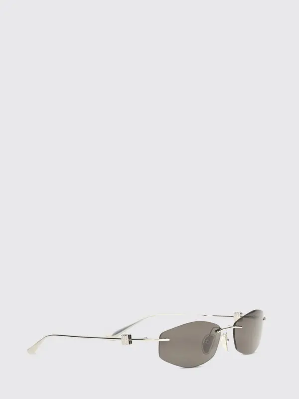 Balenciaga D-frame Nano Rectangular Metal Sunglasses With Tinted Lenses - Silver