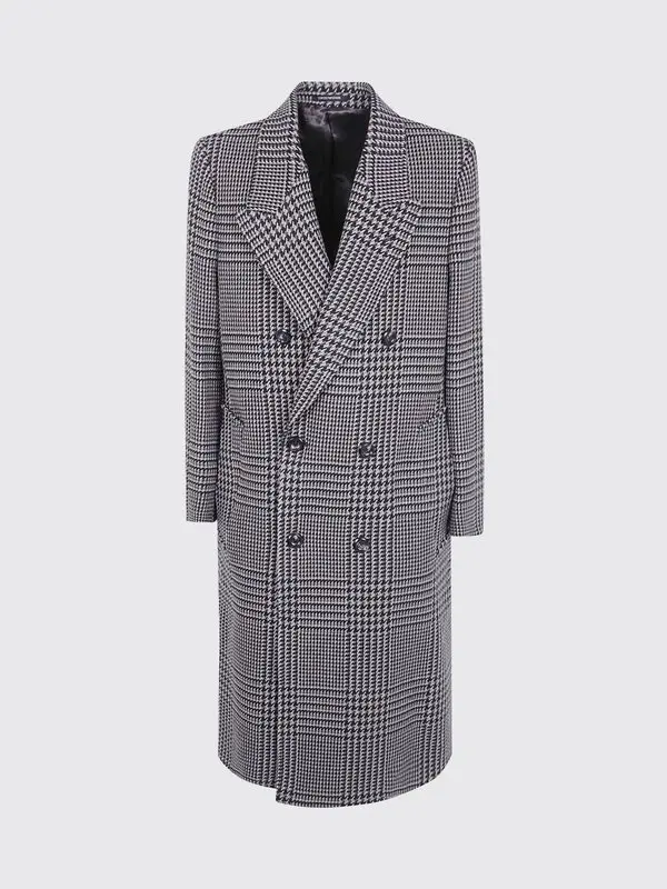 Emporio Armani Double-breasted Checked Overcoat