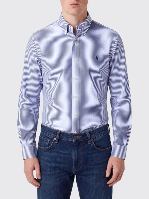 Polo Ralph Lauren Slim Fit Striped Stretch-cotton Shirt With Pony Logo - Blue 3