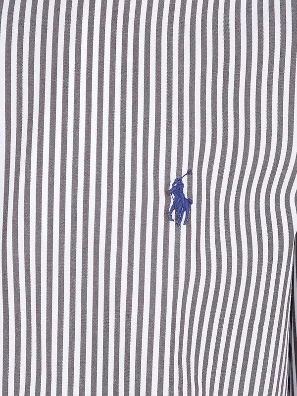 Polo Ralph Lauren Slim Fit Striped Stretch-cotton Shirt With Pony Logo - White