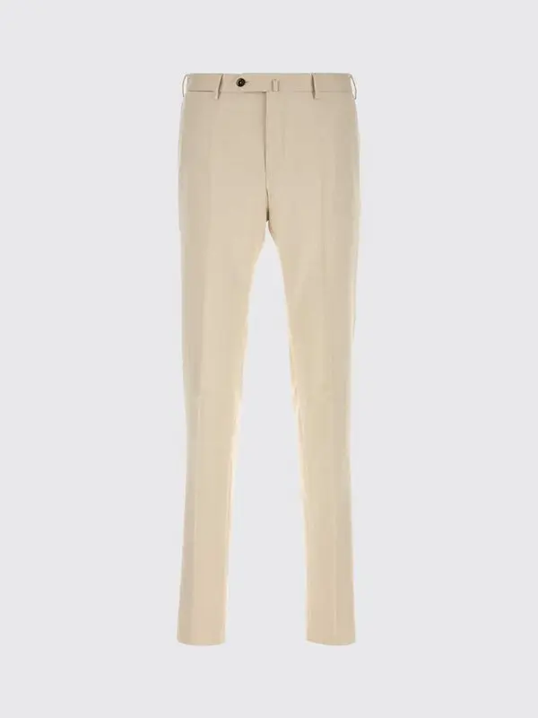 PT TORINO Slim Fit Cotton And Silk Tailored Trousers - Beige