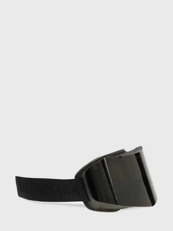 Balenciaga Nylon Mask Sunglasses With Logo And Adjustable Strap - Black