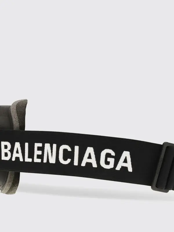 Balenciaga Nylon Mask Sunglasses With Logo And Adjustable Strap - Silver