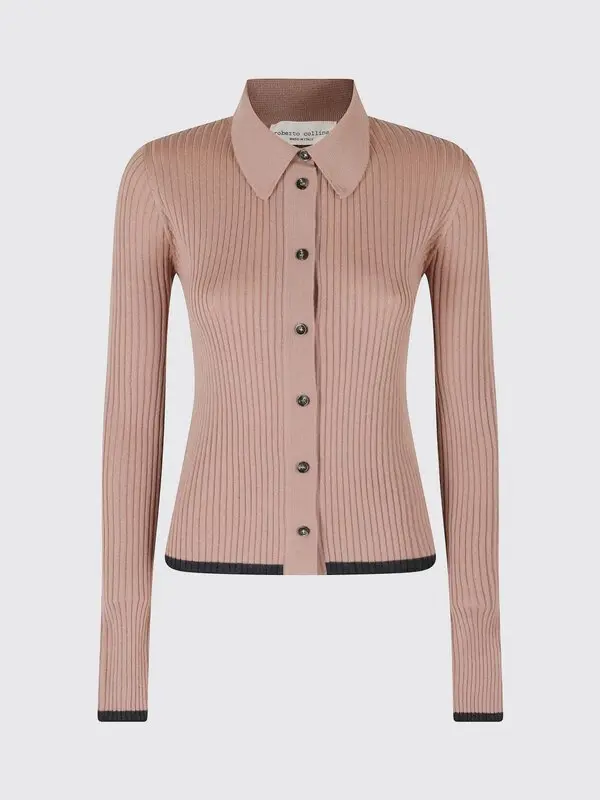 ROBERTO COLLINA Ribbed Knit Cardigan - Charcoal