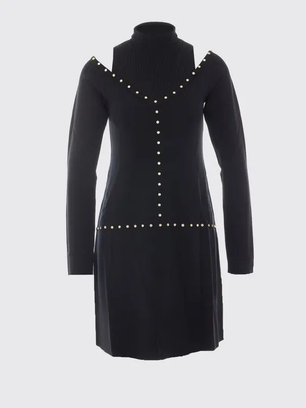 Liu Jo Cut-out Shoulder Knit Mini Dress With Stud Embellishments
