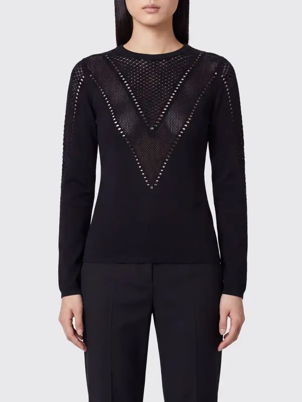 Liu Jo V-neck Cut-out Sweater - Black