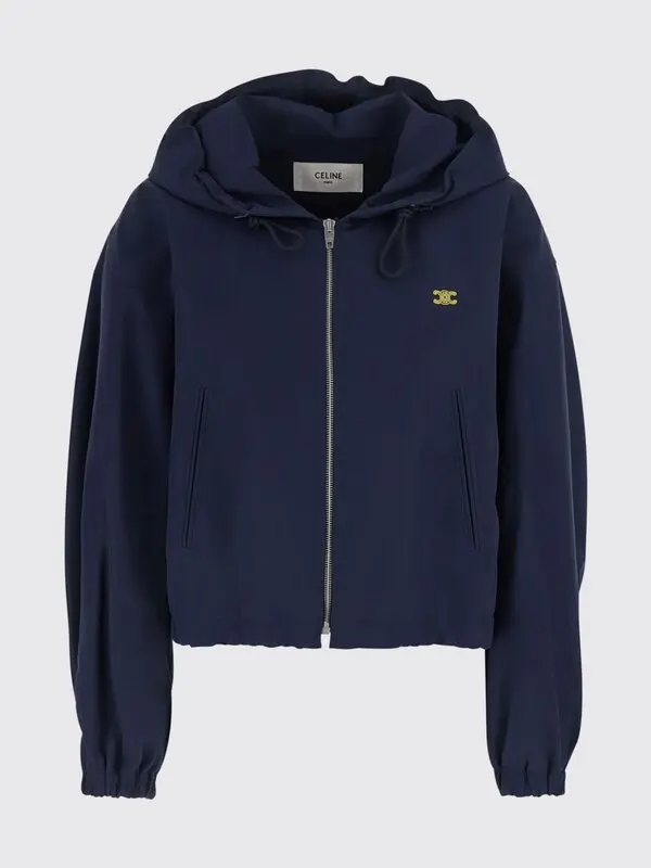 Celine Hooded Full Zip Sweatshirt - Blue