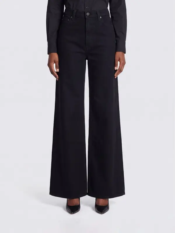 Khaite Dane High-waisted Wide-leg Jeans - Black