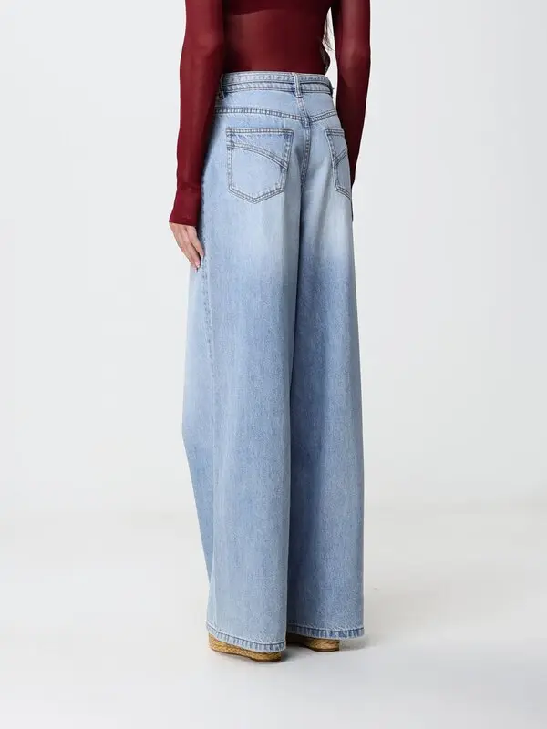 Zimmermann Indra High-waisted Wide-leg Belted Denim Jeans