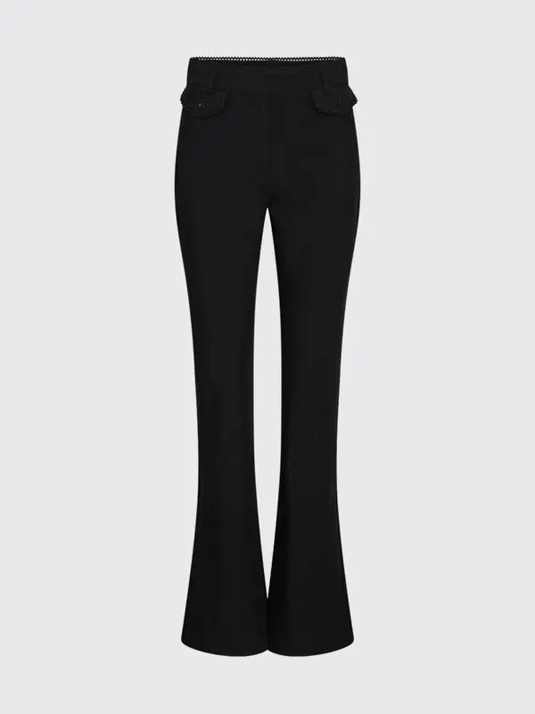 ROTATE BY BIRGER CHRISTENSEN High-waisted Flared Trousers In Recycled Technical Fabric