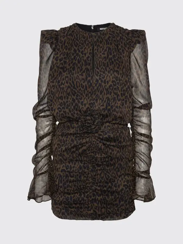 ROTATE BY BIRGER CHRISTENSEN Leopard Print Crêpe Mini Dress