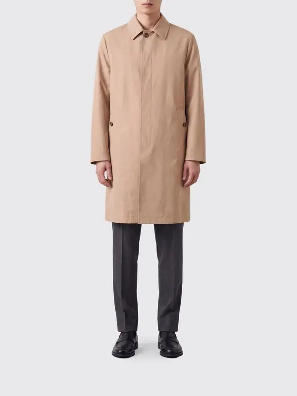 Canali Textured Collared Jacket - Sand