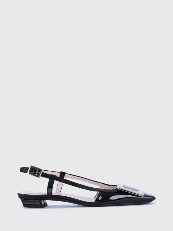 ROGER VIVIER Slingback Ballerina Flats With Buckle Detail - Black