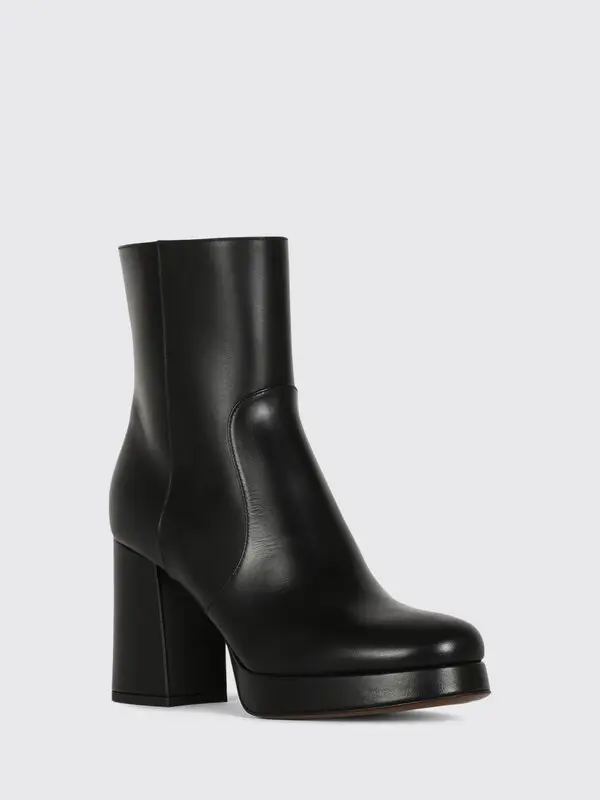 Valentino Garavani Calfskin Ankle Boots With High Heel And Vlogo Signature - Black