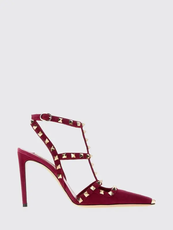 Valentino Garavani Rockstud Suede T-strap Slingback Pumps - Fuchsia
