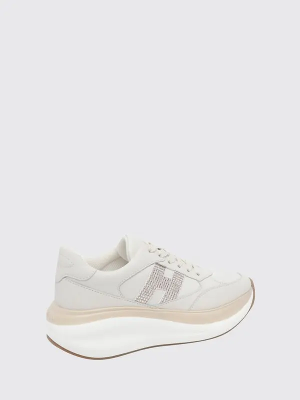 Hogan Maxi I Active Leather Sneakers With Rhinestone H Logo