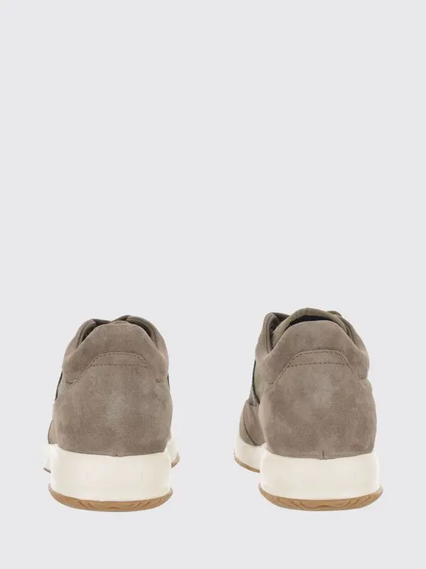 Hogan Suede And Mesh Sneakers With Side Logo - Beige