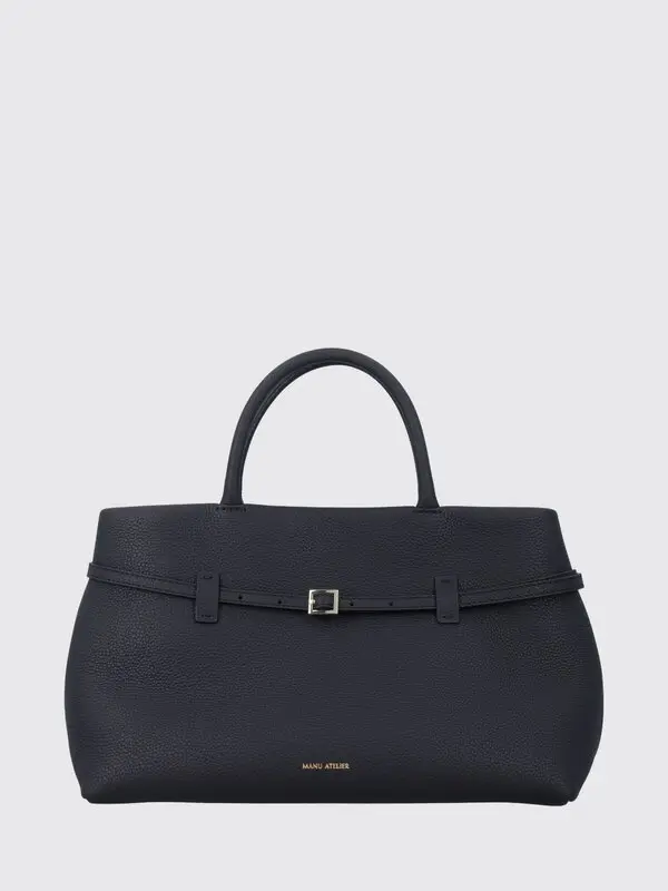 Manu Atelier Handbag With Buckle Detail - Black