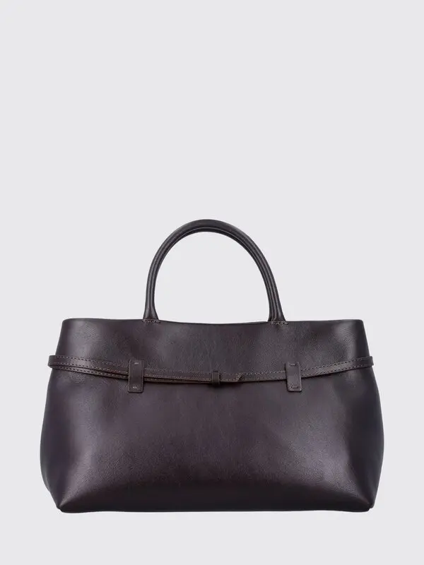 Manu Atelier Top Handle Bag With Buckled Belt Detail - Brown