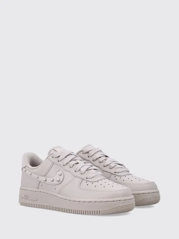 Nike Force 1 '07 Leather Sneakers With Faux Pearl Embellishments
