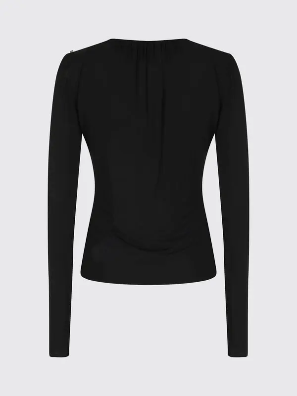 Sportmax Ruched V-neck Long Sleeve Top
