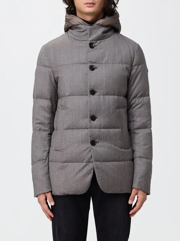 DUNO Short Quilted Wool Down Jacket - Dove Grey