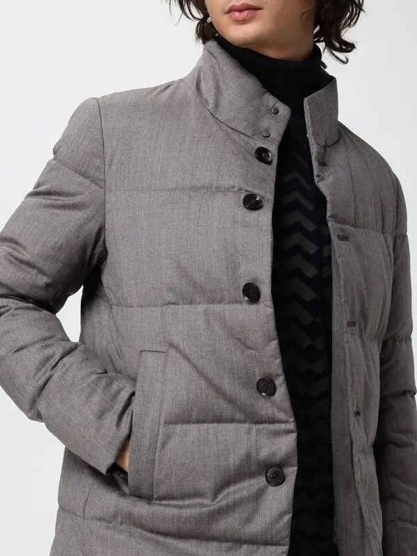 DUNO Short Quilted Wool Down Jacket - Dove Grey