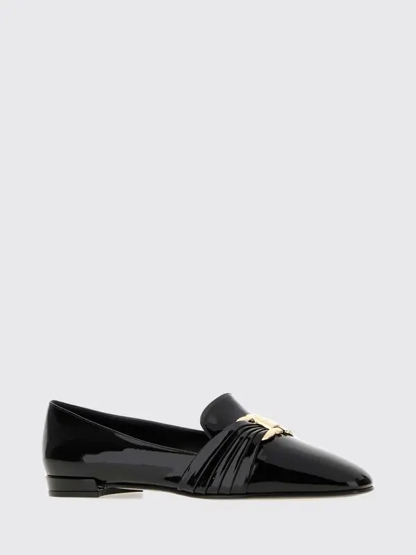 FERRAGAMO Patent Leather Loafers With Gold Tone Hardware