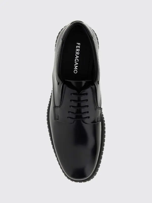 FERRAGAMO Leather Lace-up Derby Shoes