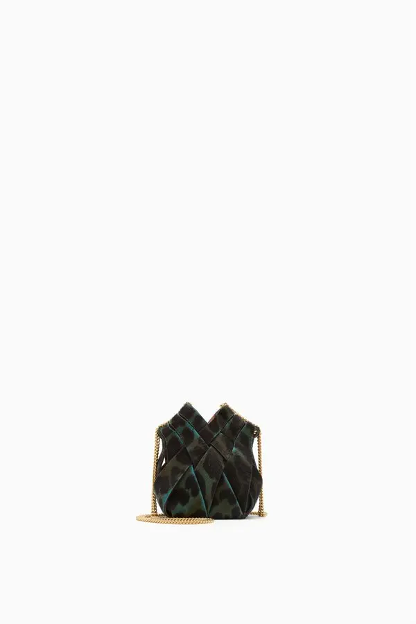 Ulla Johnson Charlotte Mini Crossbody With Chain - Emerald Leopard