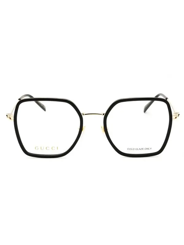 Gucci Rectangular Full Rim Eyeglasses - Black/transparent