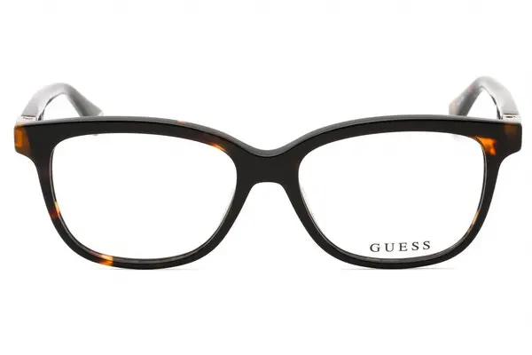 Guess Rectangular Full Rim Eyeglasses - Dark Havana/clear Demo Lens