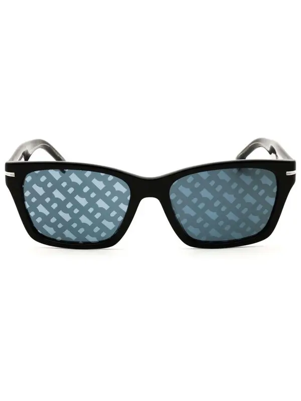 Hugo Boss Rectangular Acetate Sunglasses - Black/grey Ms 1/3